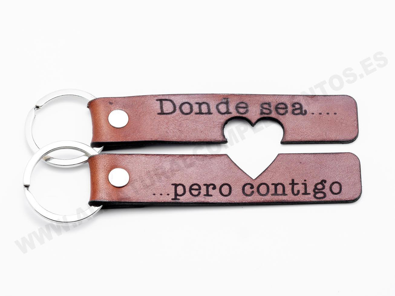 Llavero para parejas | LLavero Cuero Donde sea pero contigo – Al ...